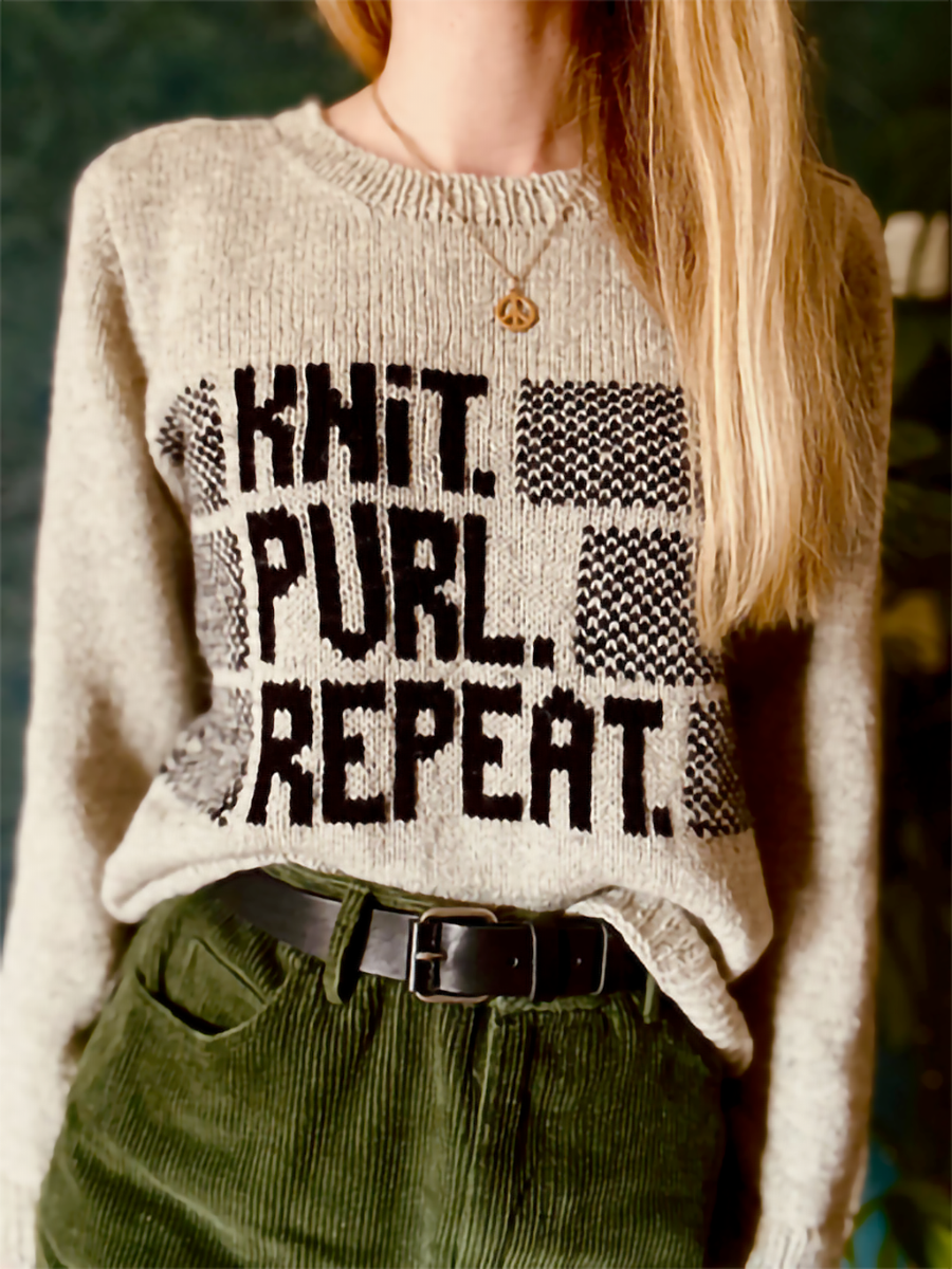 Knit Purl Repeat Sweater kit (design by greenermakes) – StevenBe